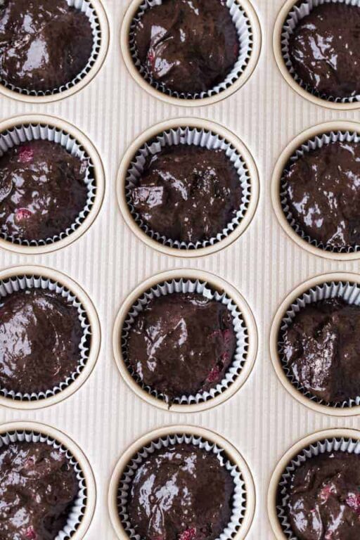 Double Chocolate Muffins with Raspberries - Baked By An Introvert