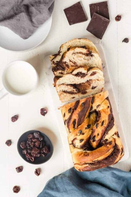 Chocolate Swirl Bread with Cherries - Baked By An Introvert