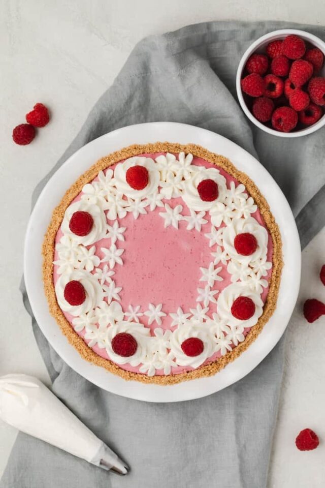 No Bake Raspberry Pie - Baked By An Introvert