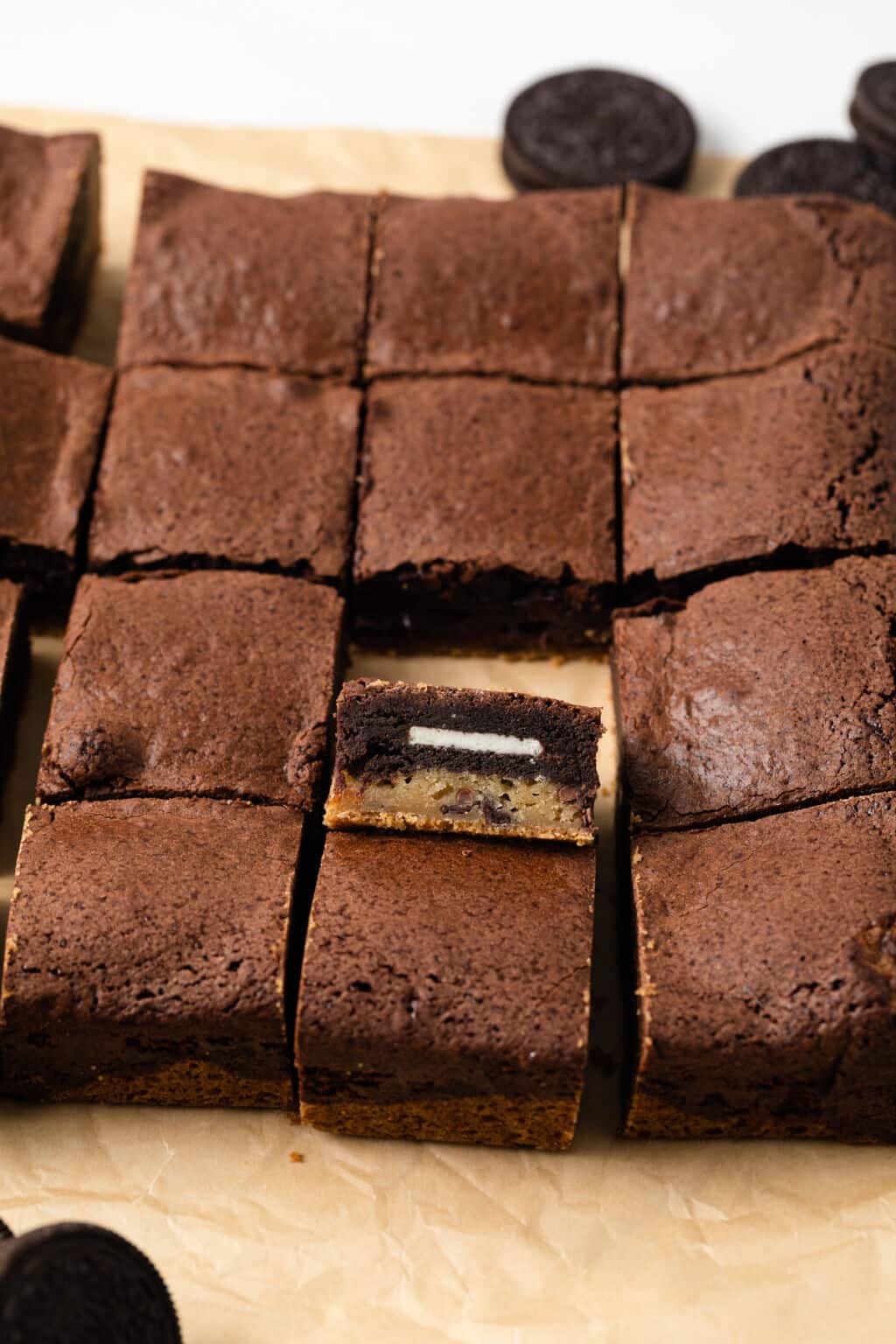 Oreo Stuffed Brookies - Baked By An Introvert