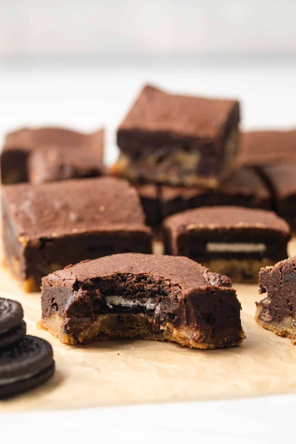 Oreo Stuffed Brookies - Baked By An Introvert