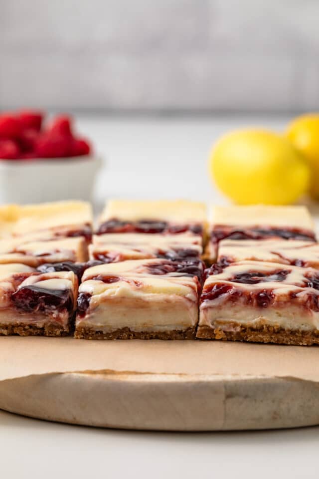 Raspberry Lemon Cheesecake Bars - Baked By An Introvert